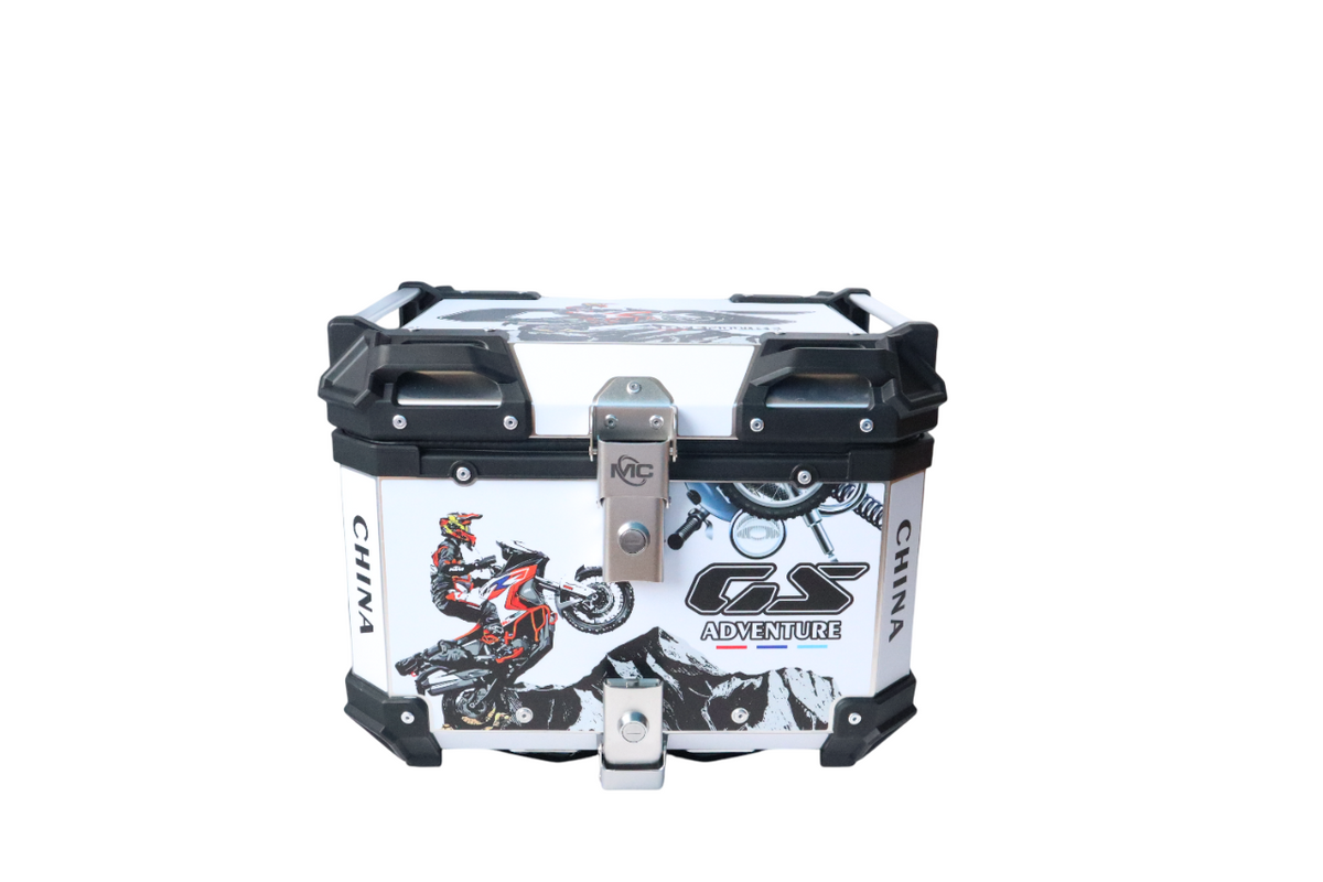 Aluminium 45 Litre Graphic White GS Adventure – GTR Pitstop