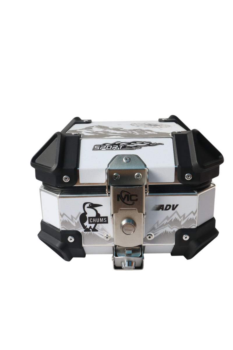 Aluminium 10 Liters Graphic ADV Silver Top Box – GTR Pitstop