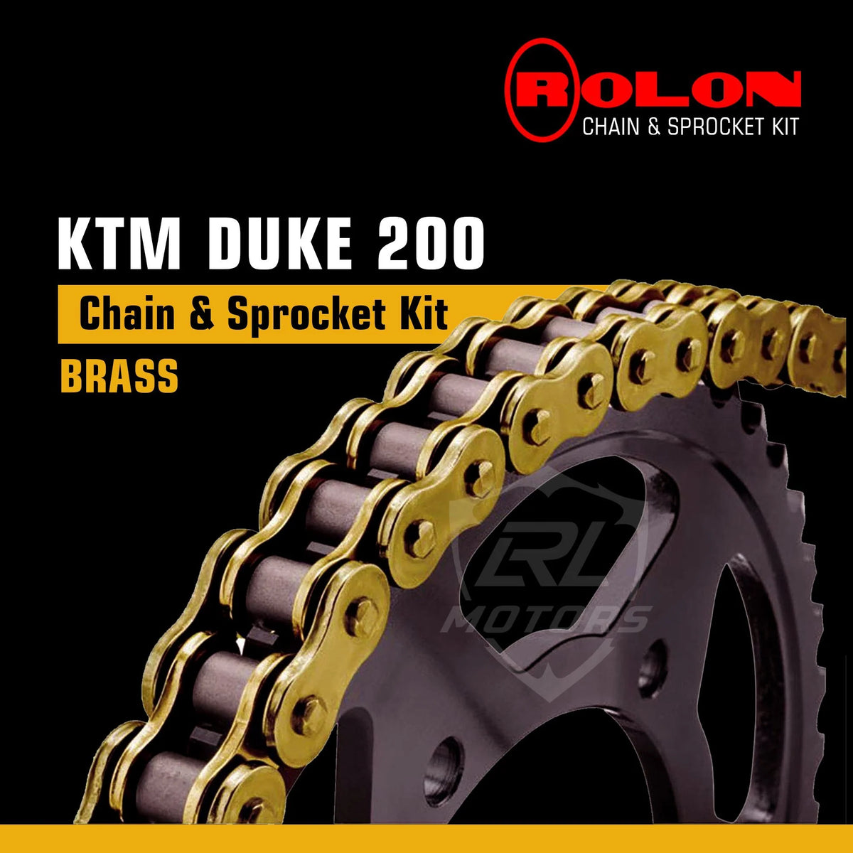 KTM DUKE 200 (2014 Onwards) / RC200 Rolon Brass Chain Sprocket Kit ...